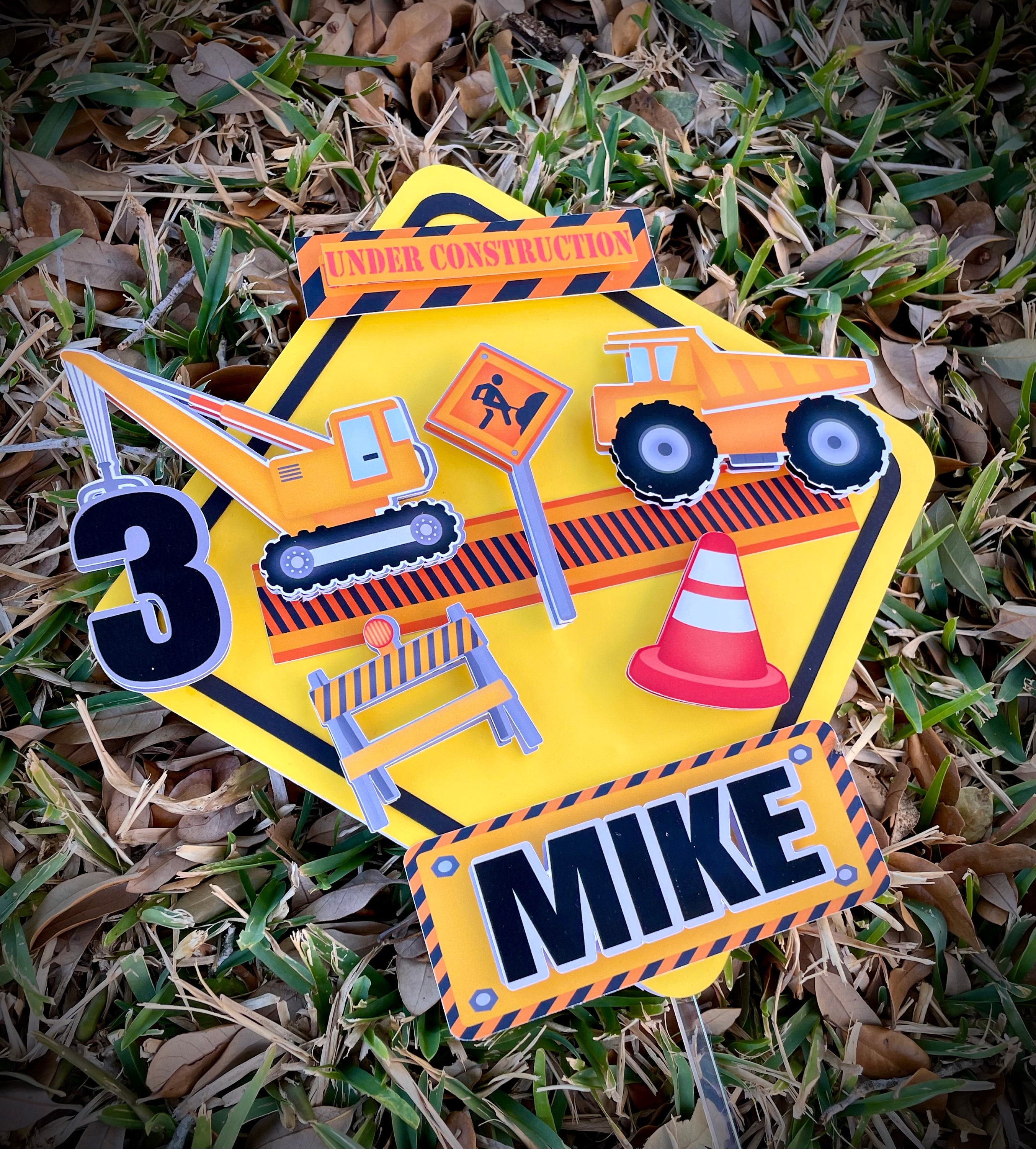 Construction Cake Topper/ Stop Construction Cake Topper - Etsy