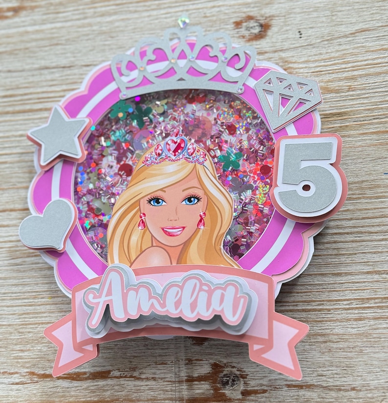 Fashion Doll Cake Topper, Shaker Cake Topper , Custom Doll Cake Topper ...