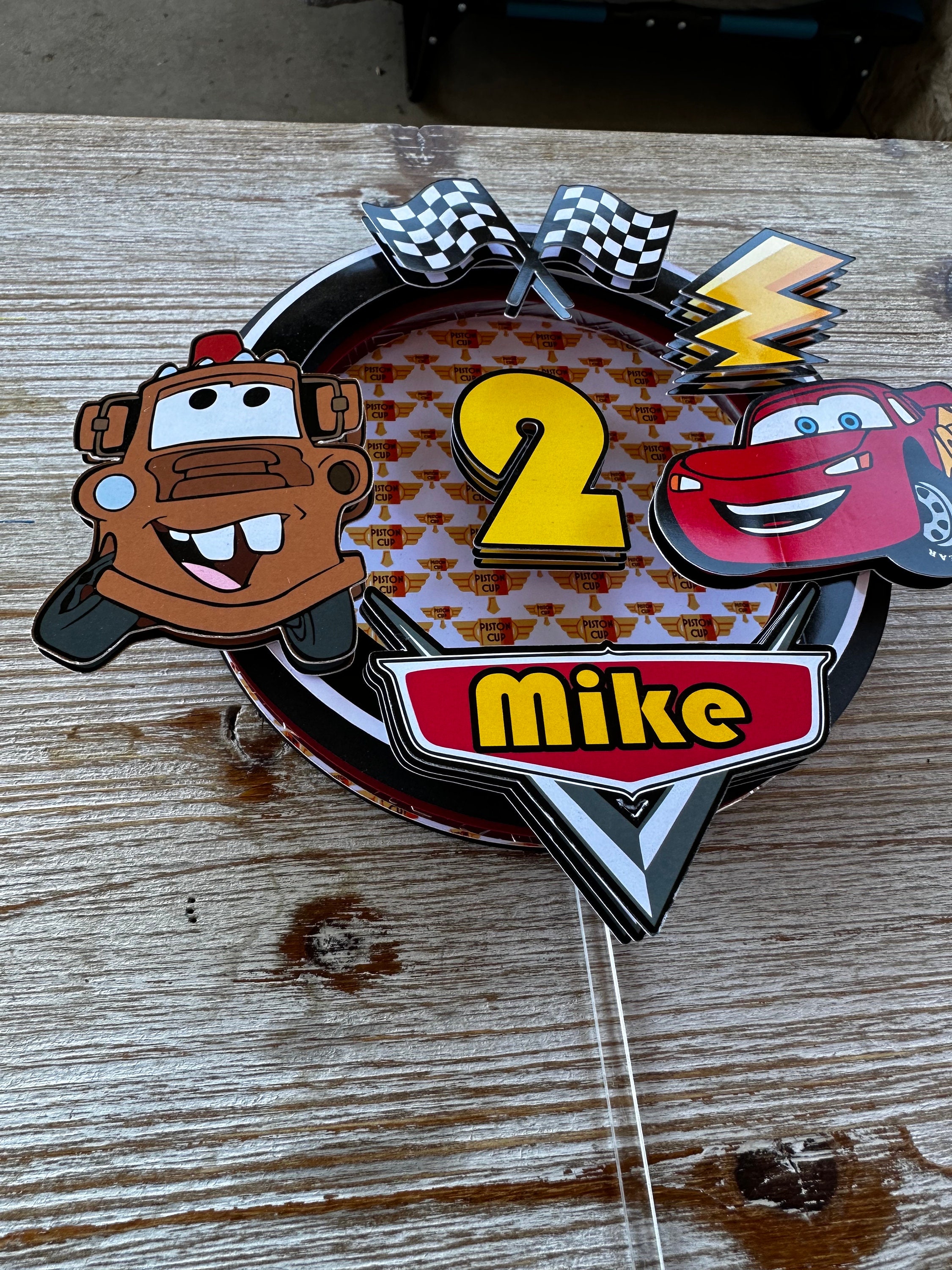 Red Car and Tow Truck Cake Topper , Car Inspired Custom Cake Topper ...