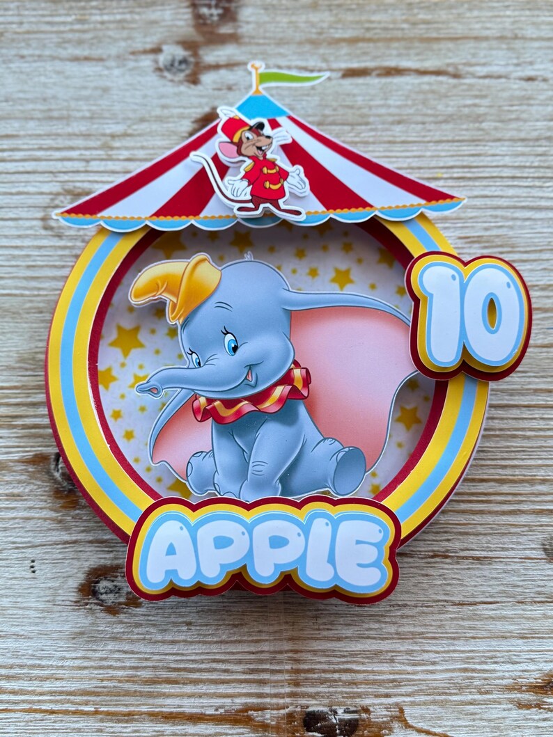 Dumbocustom Caketopper/custom Cake Topper/ Cake Topper/ Dumbo Theme ...