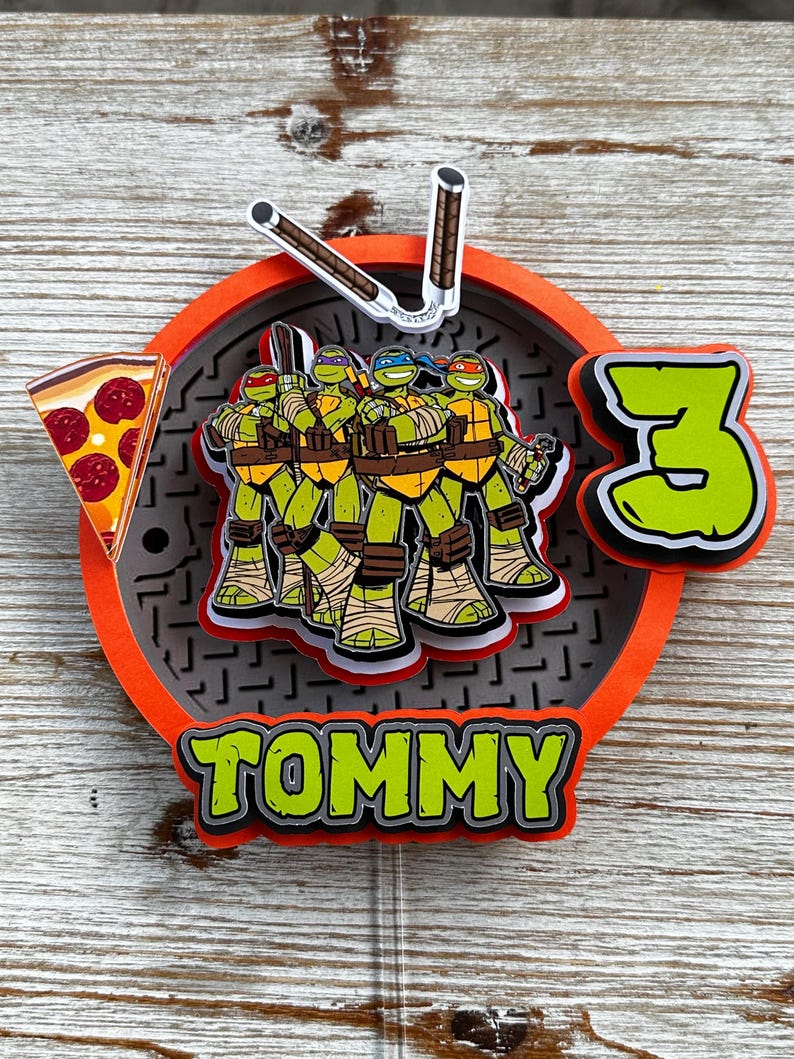 Custom Turtle Cake Topper/ Inspired Turtle Cake Topper/ Turtle Custom ...