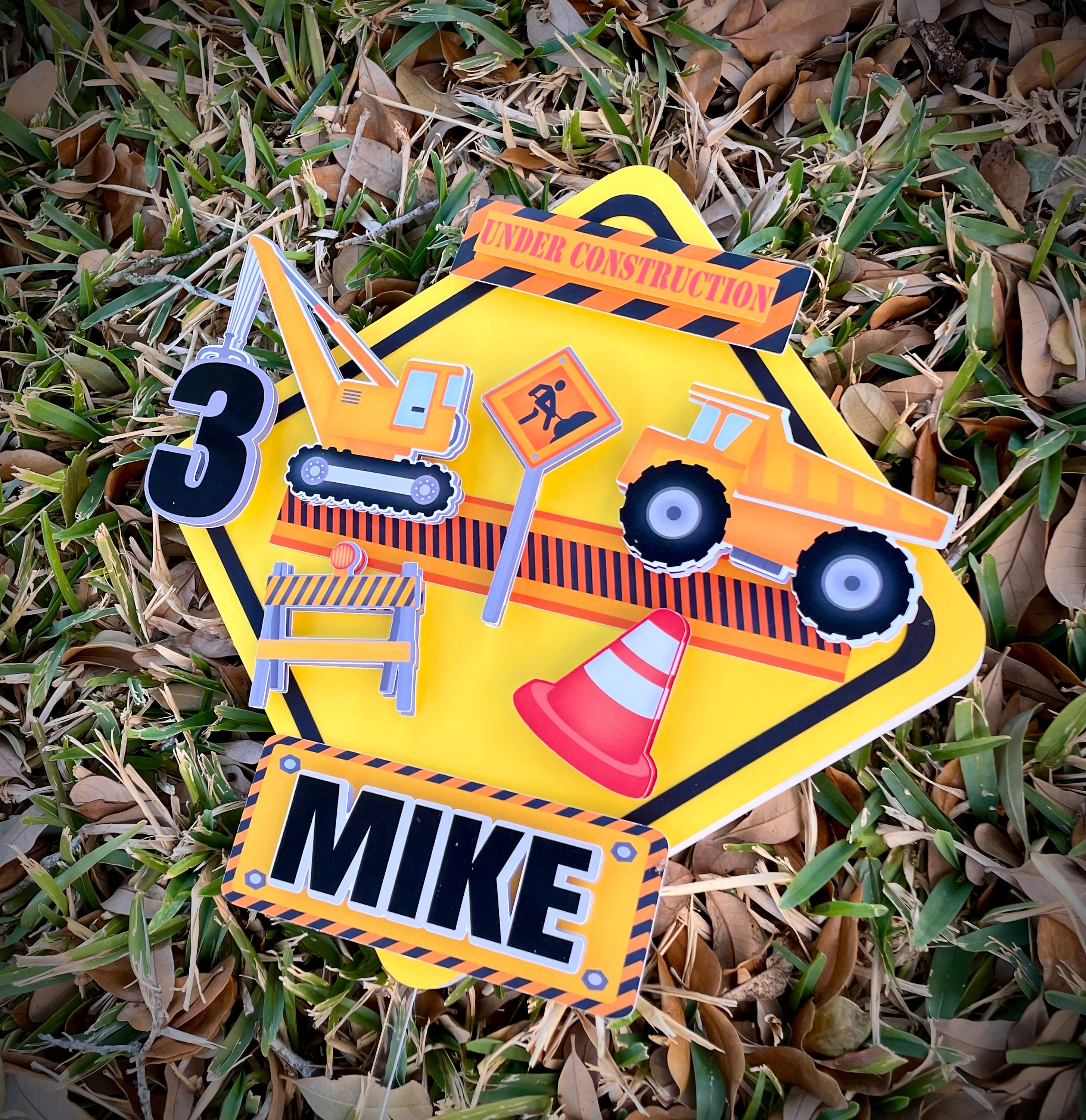 Construction Cake Topper/ Stop Construction Cake Topper - Etsy