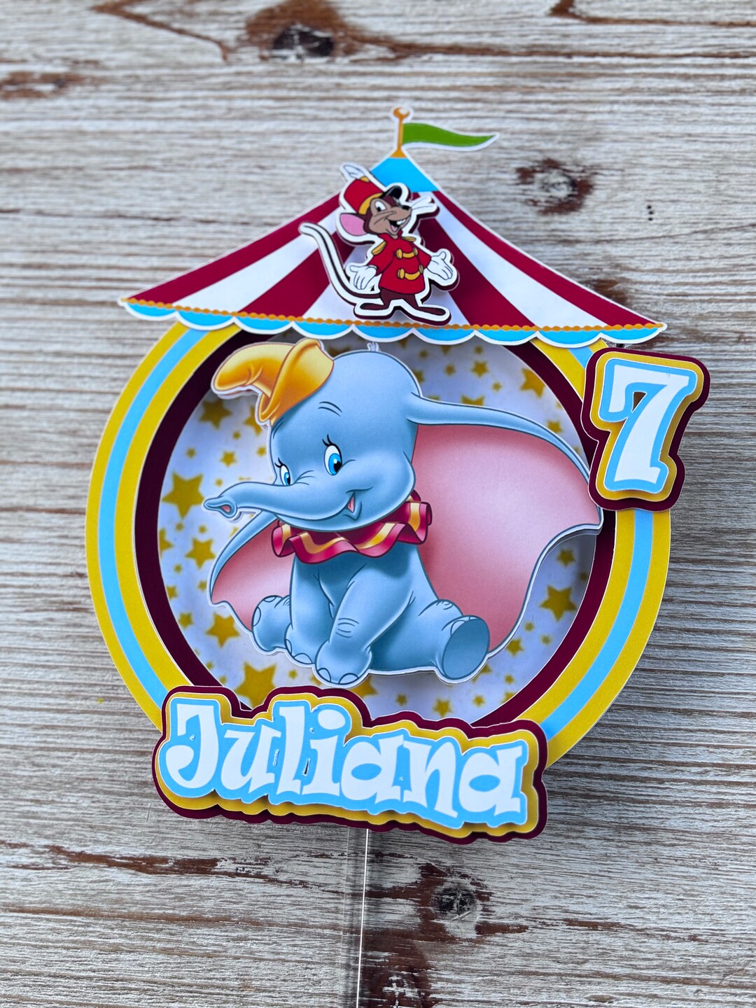 Dumbocustom Caketopper/custom Cake Topper/ Cake Topper/ Dumbo Theme ...