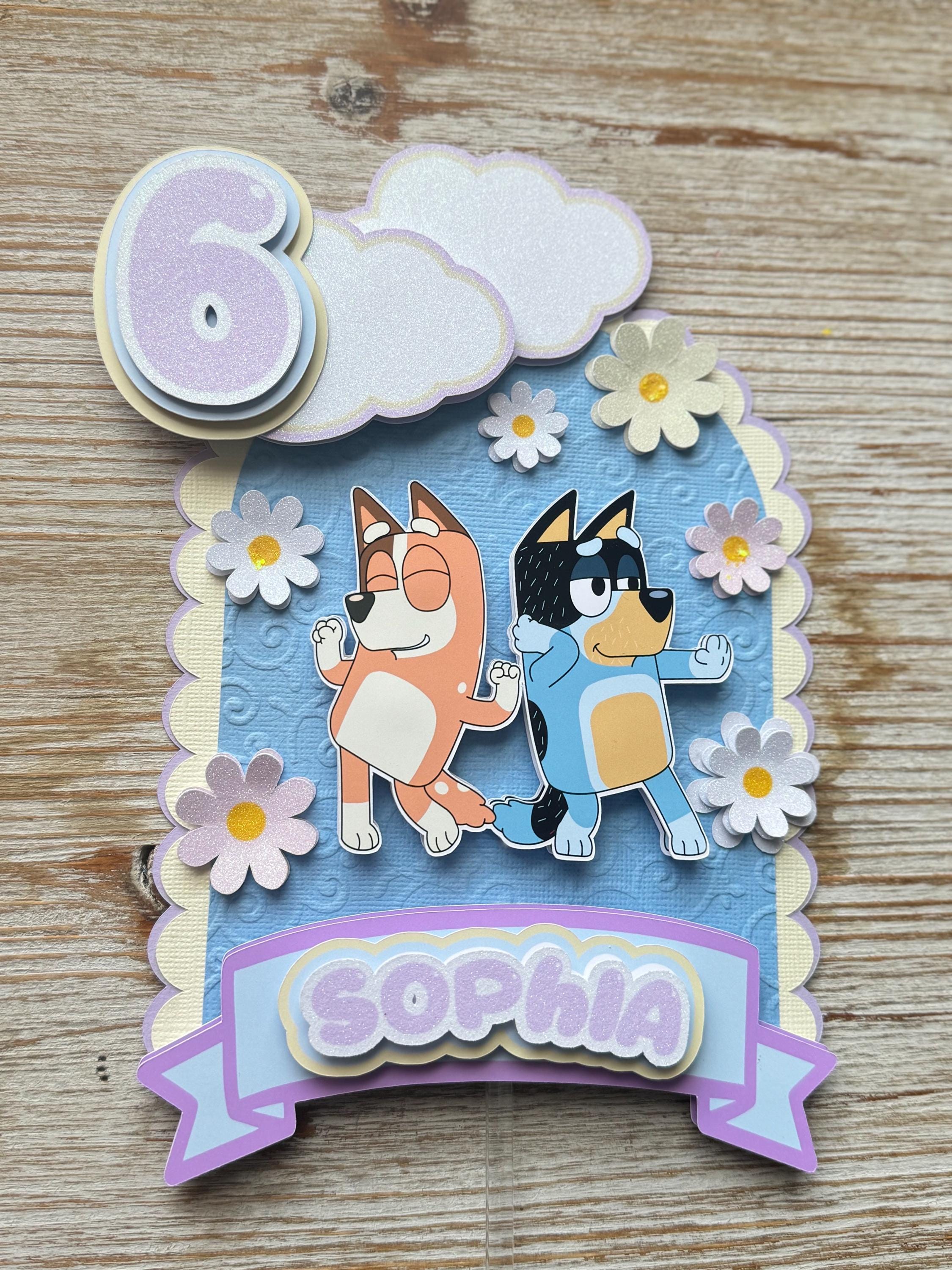 Blue Dog Luau Theme Cake Topper/ Custom Luau Party Decor / Bluey Luau ...