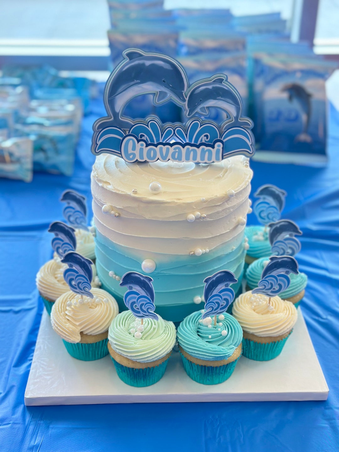 Dolphin Cake Topper | Dolphin Theme | Ocean Cake Topper | Under the Sea ...