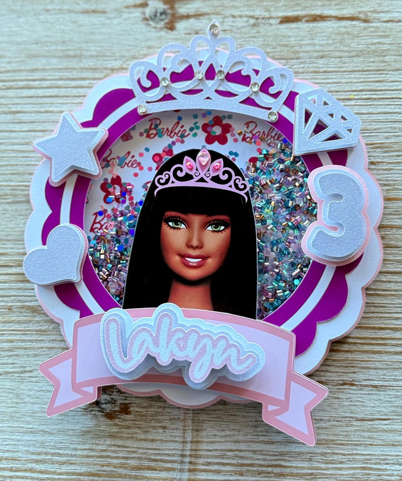 Fashion Doll Cake Topper, Shaker Cake Topper , Custom Doll Cake Topper ...