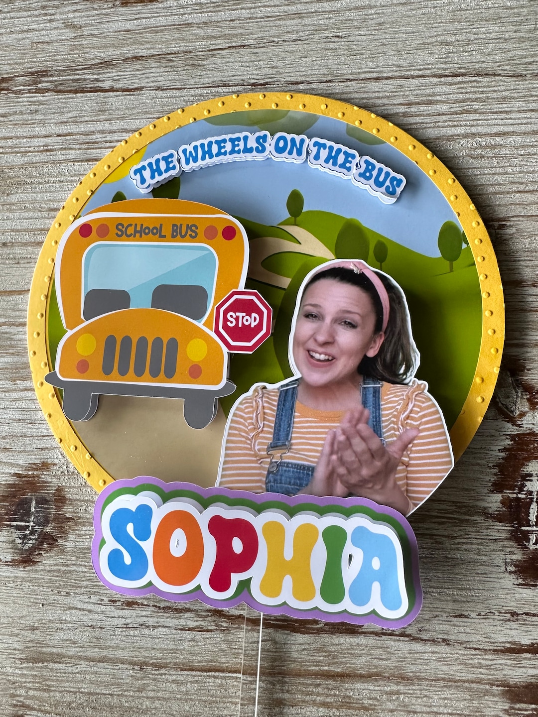 Ms Rachel Custom the Wheels on the Bus Caketopper/ Custom Cake Topper ...