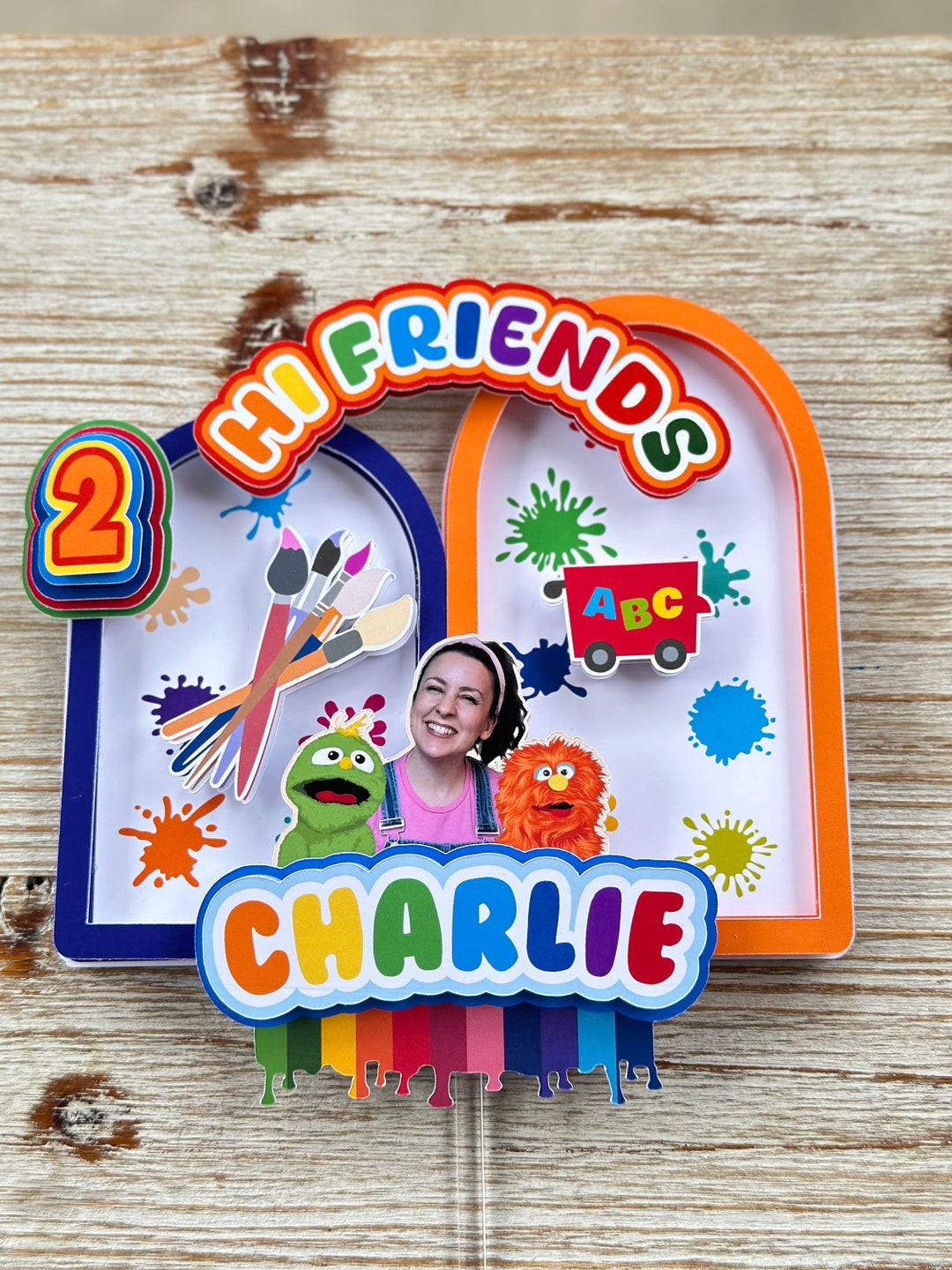 Ms Rachel Colorful Inspired Cake Topper/ms Rachel Paint Me Cake Topper ...