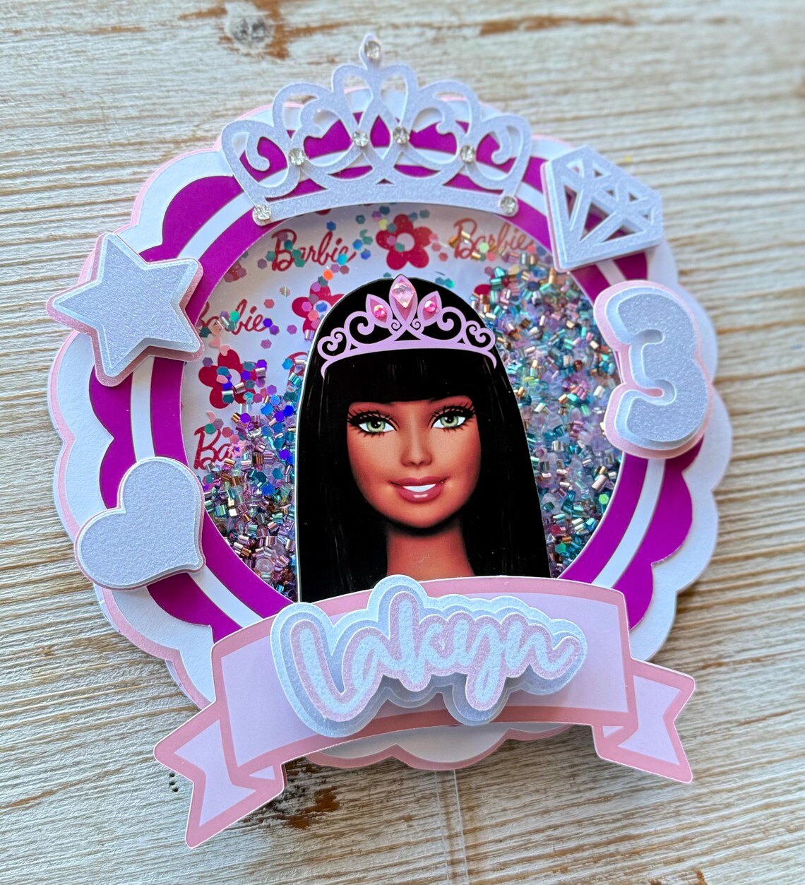 Fashion Doll Cake Topper, Shaker Cake Topper , Custom Doll Cake Topper ...