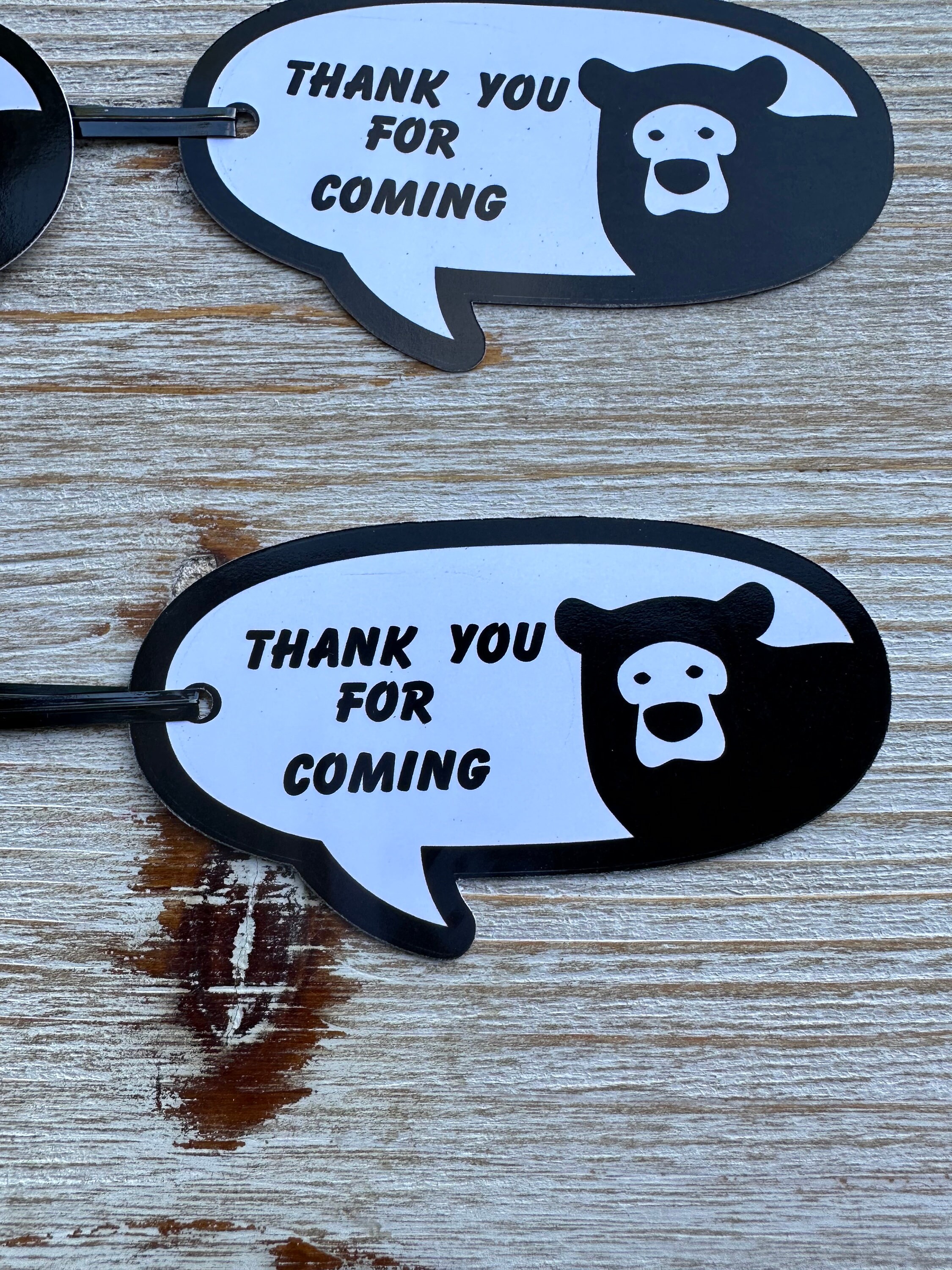Hey Bear Sensory Hank You for Coming/ Thank You for Coming Custom Tags ...
