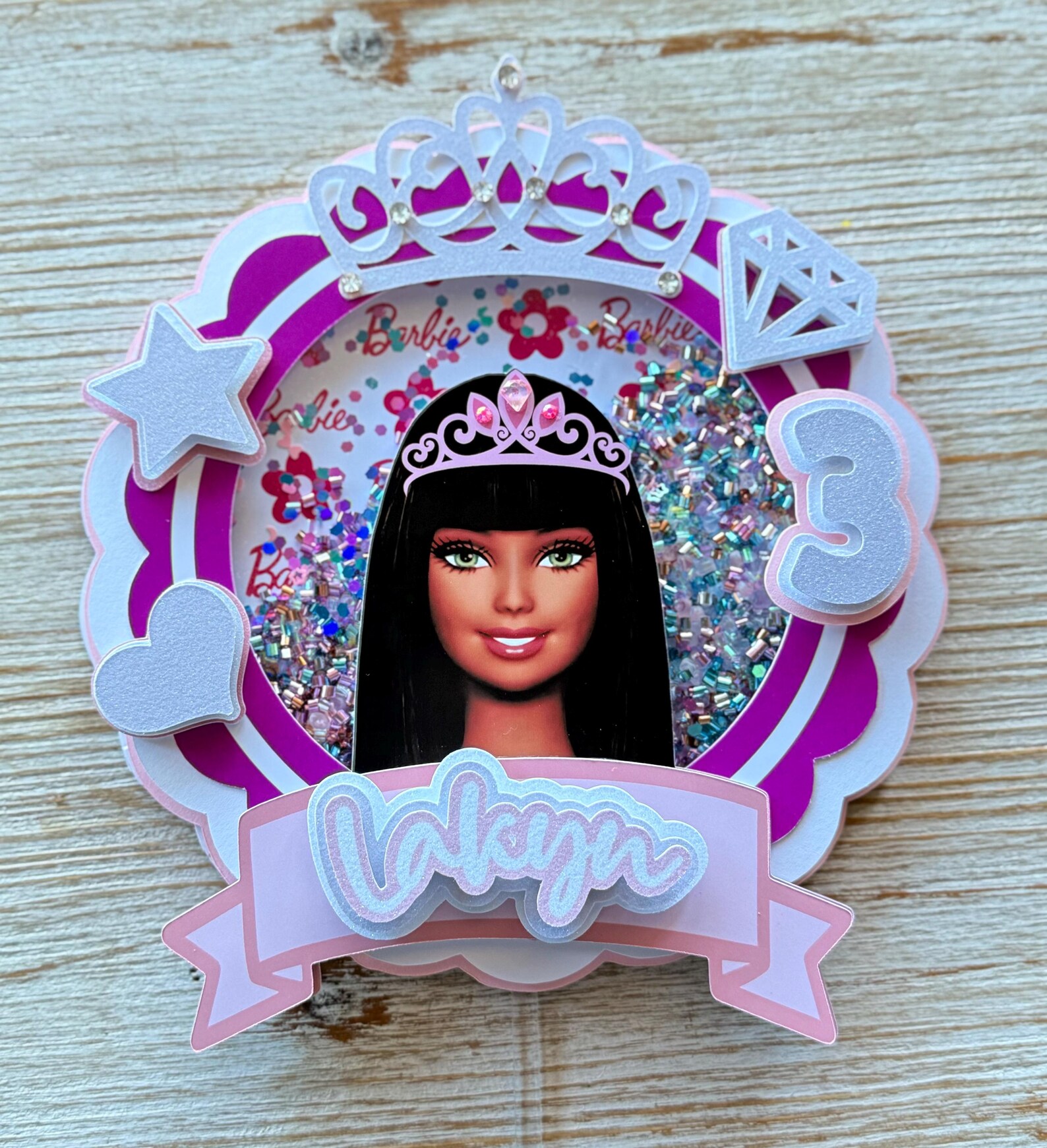Fashion Doll Cake Topper, Shaker Cake Topper , Custom Doll Cake Topper ...