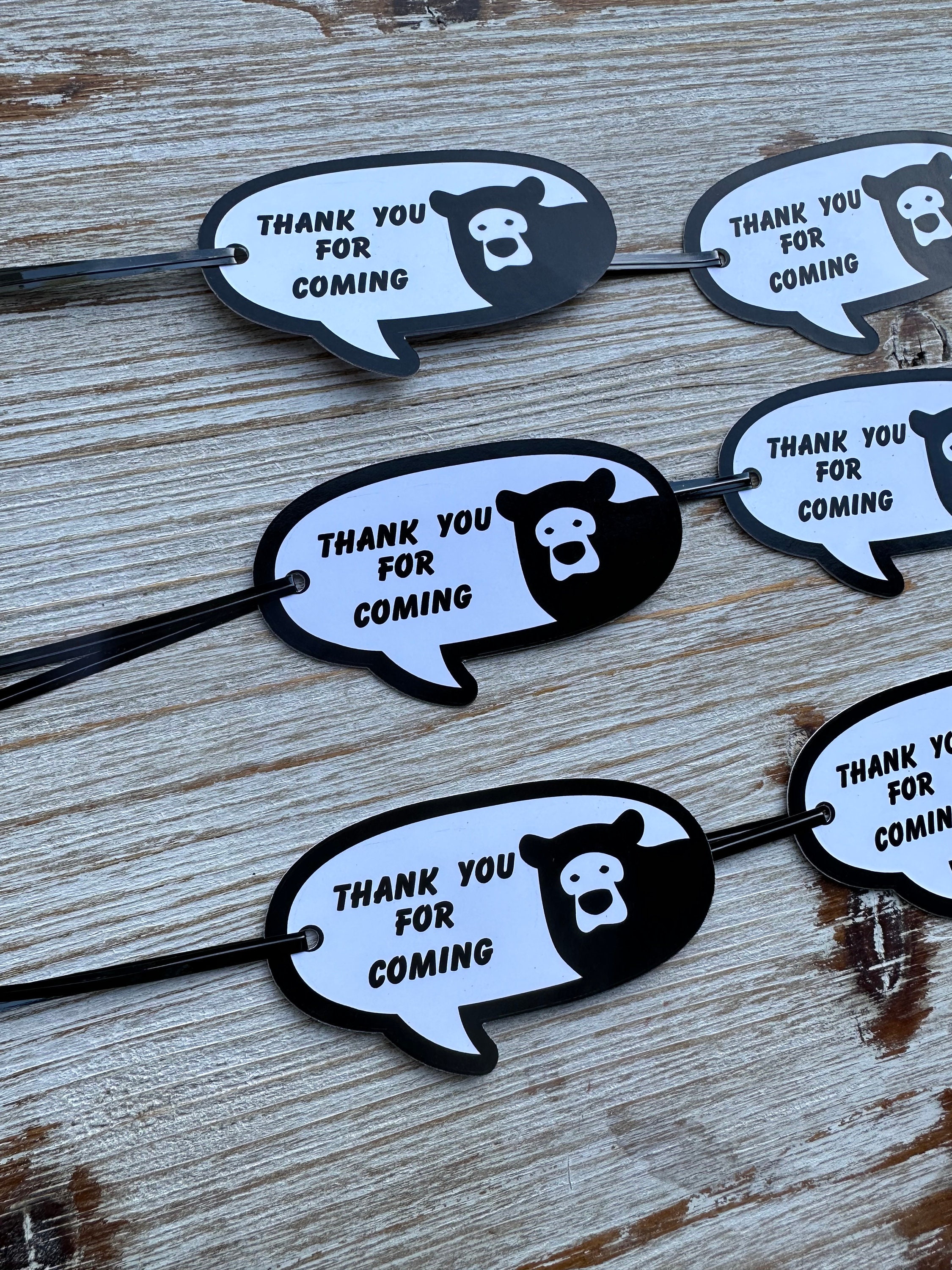 Hey Bear Sensory Hank You for Coming/ Thank You for Coming Custom Tags ...