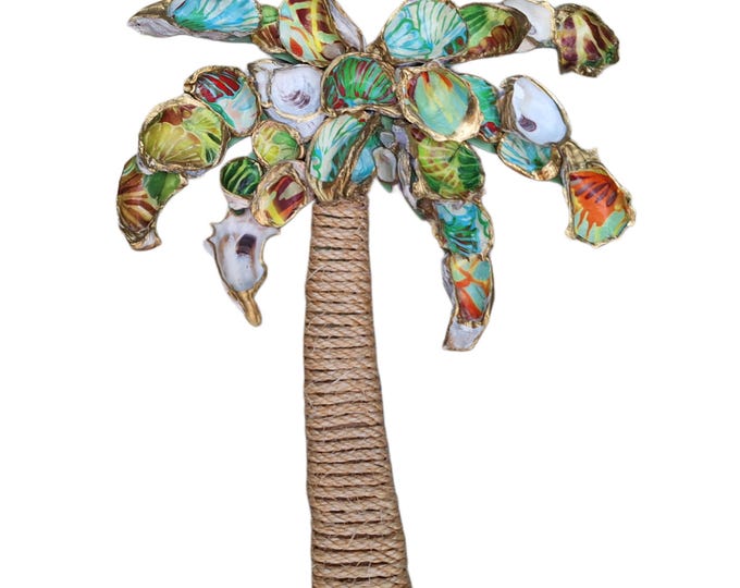 Oyster Shell Palm Tree - Oyster Shell Art - Palm Tree Art - Tropical ...