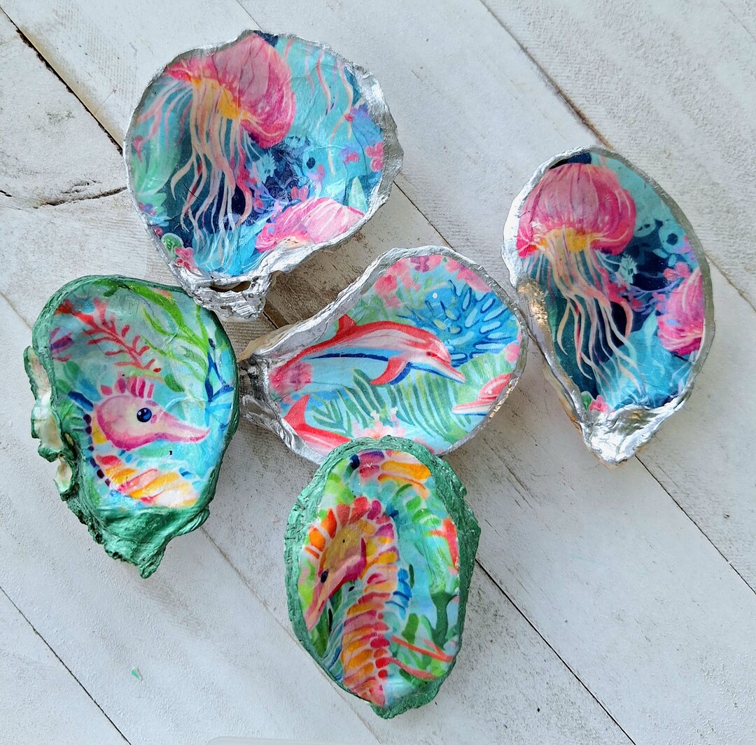 Oyster Shell Magnets Pastel Ocean Life Coastal Preppy Magnets - Etsy