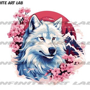 Ukiyo-e Art White Wolf Clear iPhone Case, Wolf Lover, Gift for Her ...