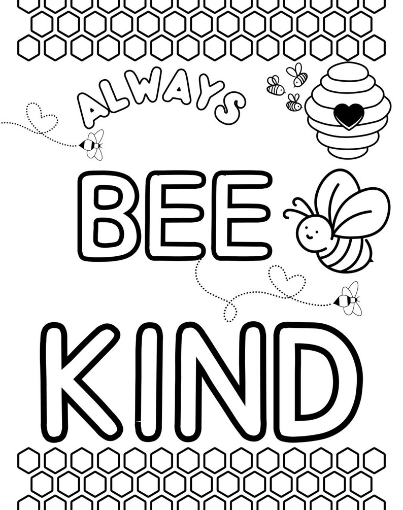 Kindness Coloring Pages - Etsy