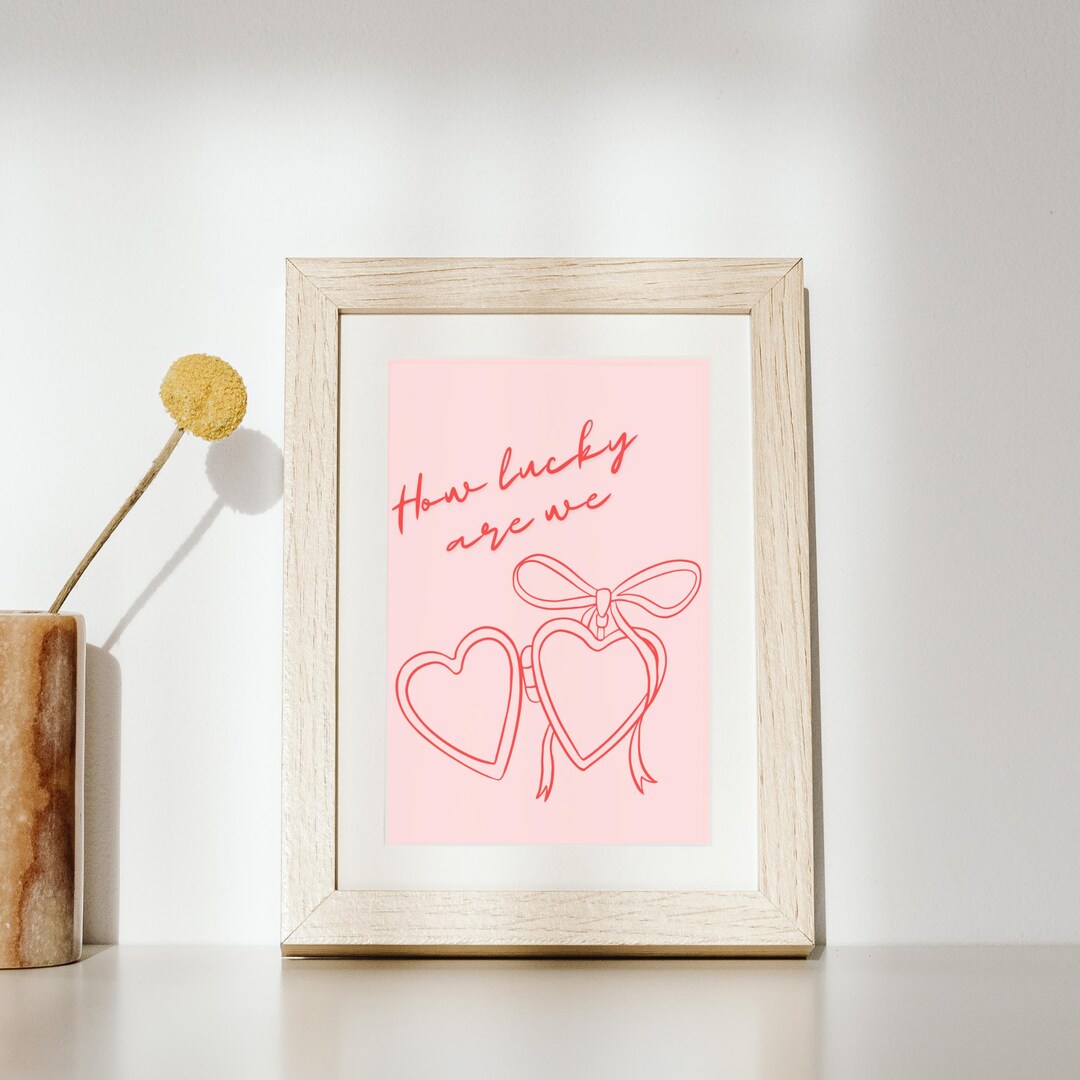 How Lucky Are We Locket Heart Valentines Couples Friends Gratitude Wall ...