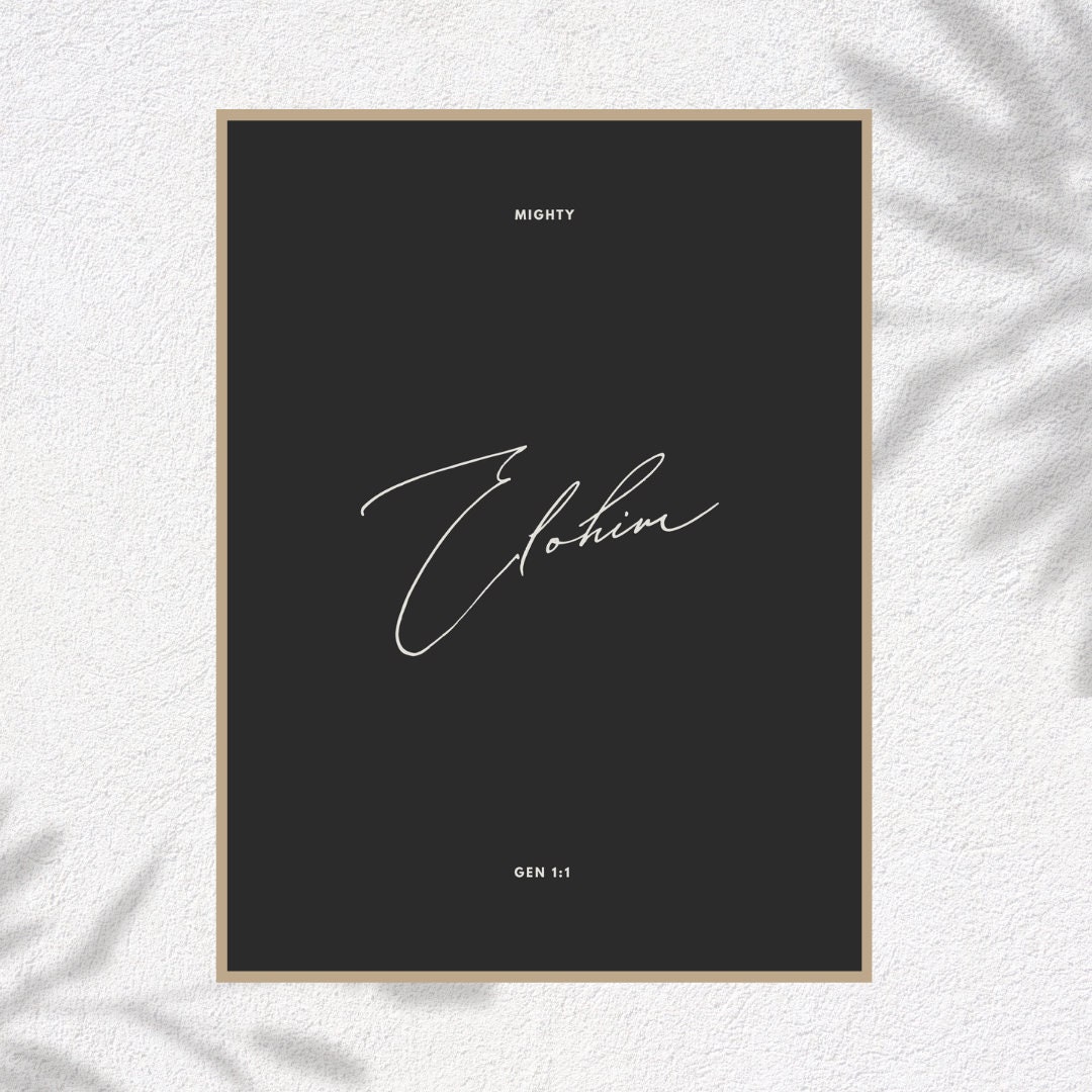 Elohim Names of God in the Bible Bible Verse Digital Print Poster Bible ...