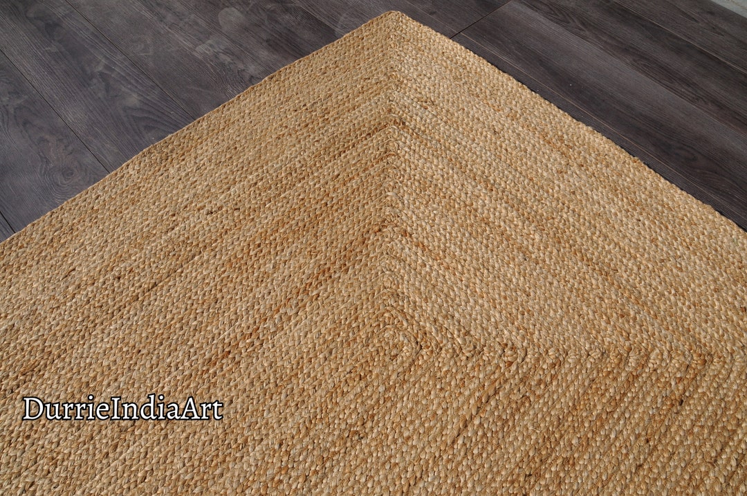 Natural Jute Rug Jute Braided Rug Bohemian Jute Rug Rectangular Jute ...