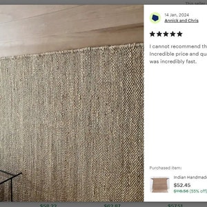 Indian Handmade Hemp Rug With Beige Color, Beautiful Home and Living ...