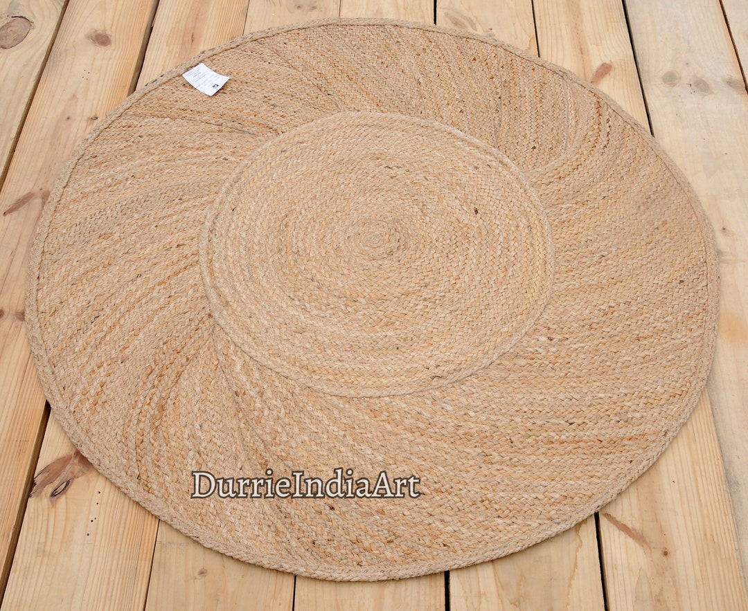 Round Jute Rug, Natural Round Rug, Bohemian Round Rug, Round Doormat ...