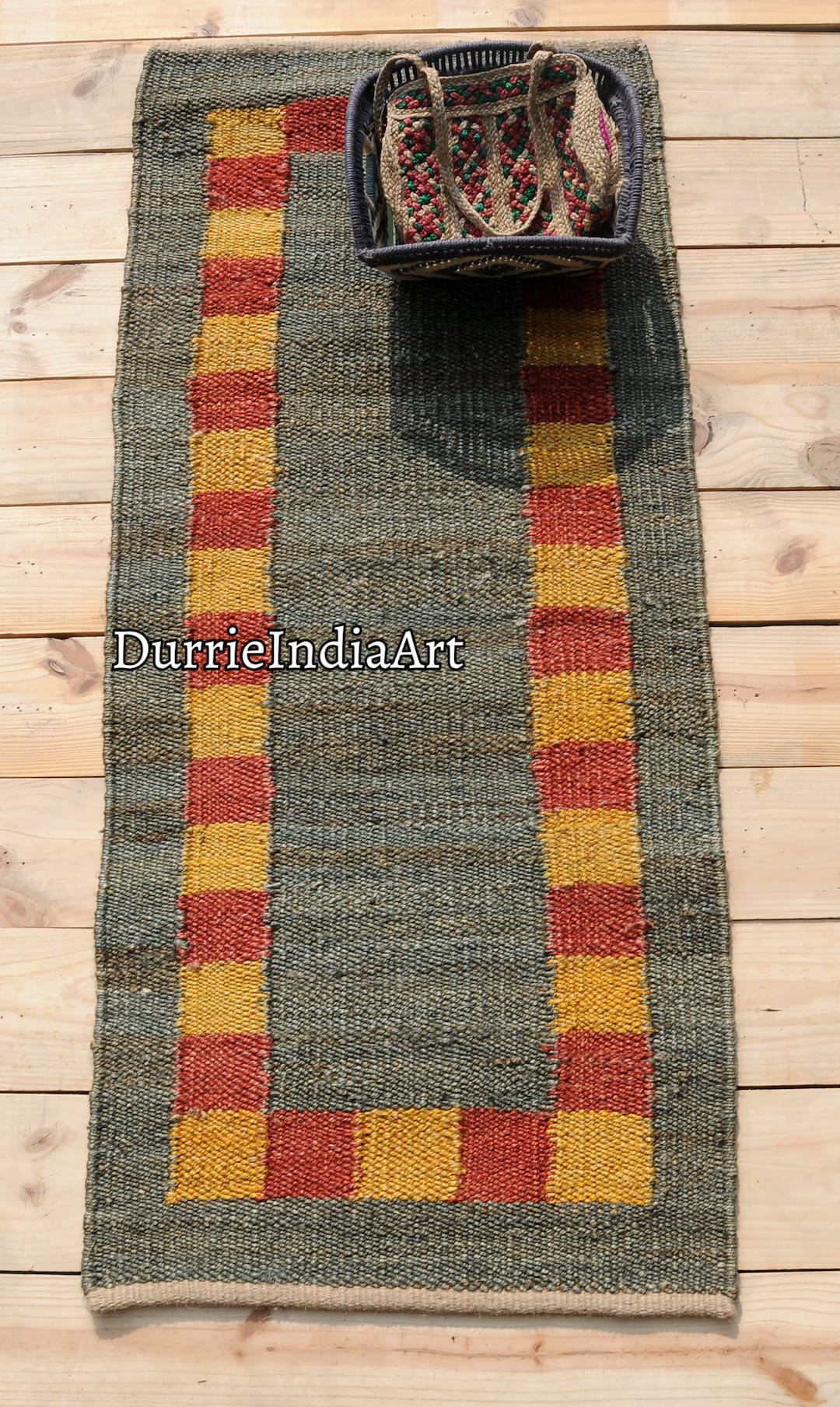 Natural Jute Runner, Black Jute Rug, Hemp Jute Runner, Custom Size Jute ...