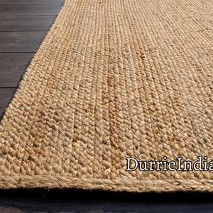 Indian Handmade Natural Beige Scandinavian Rug. Pattern Box Jute Rug ...