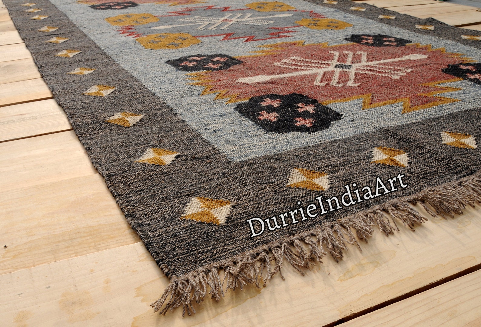 Handwoven Wool Jute Kilim Rug, Wool Jute Rug, Kilim Jute Rug, Flatweave ...