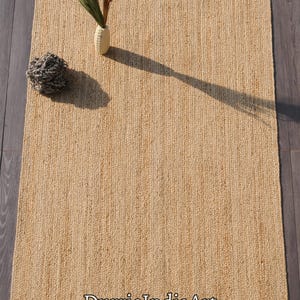 Indian Handmade Natural Beige Scandinavian Rug. Pattern Box Jute Rug ...