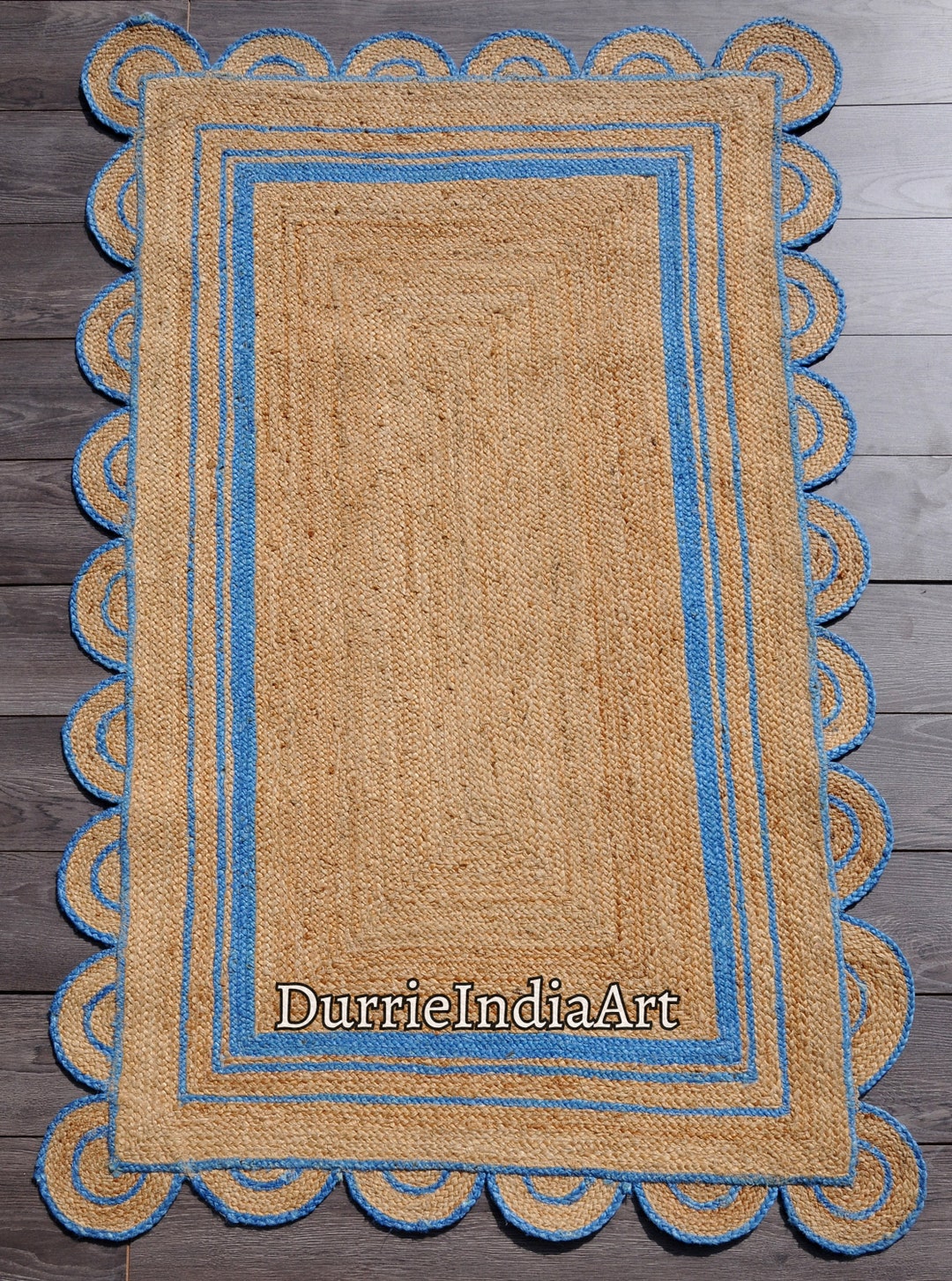 Jute Rug Collection Sustainable and Stylish Natural Fiber Scalloped ...