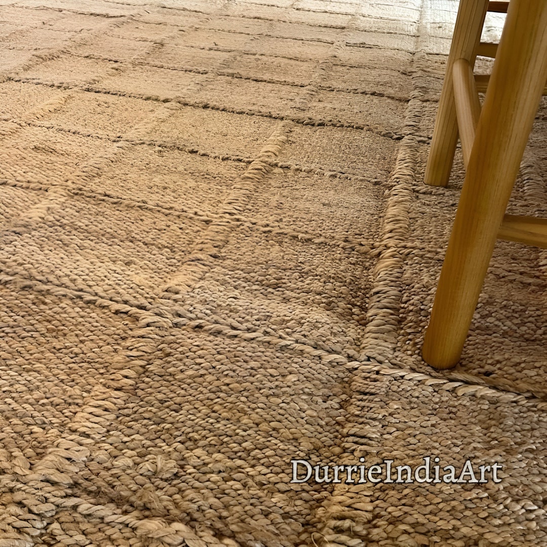 Handwoven Hemp Rug Dhurrie, Natural Jute Hemp Hand Braided Rug, Hemp ...