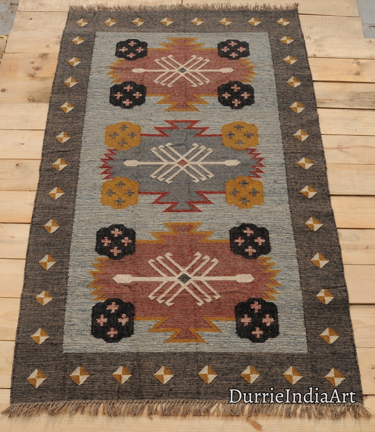 Handwoven Wool Jute Kilim Rug, Wool Jute Rug, Kilim Jute Rug, Flatweave ...