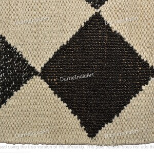 White and Black Dimond Pattern Hemp Hand Loomed Natural Jute Runner/rug ...