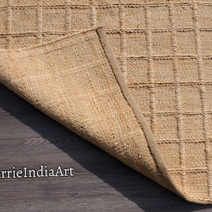 Handwoven Hemp Rug Dhurrie, Natural Jute Hemp Hand Braided Rug, Hemp ...