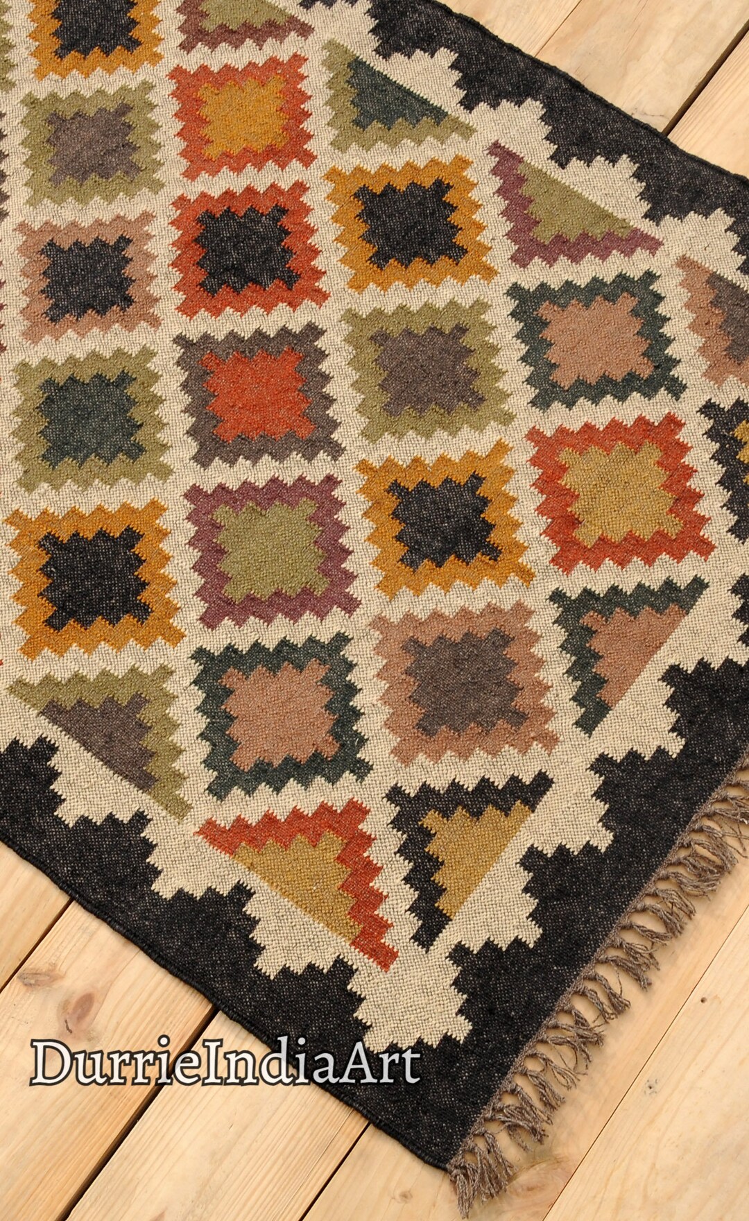 Handwoven Wool Jute Kilim Rug, Wool Jute Rug, Kilim Jute Rug, Flatweave ...