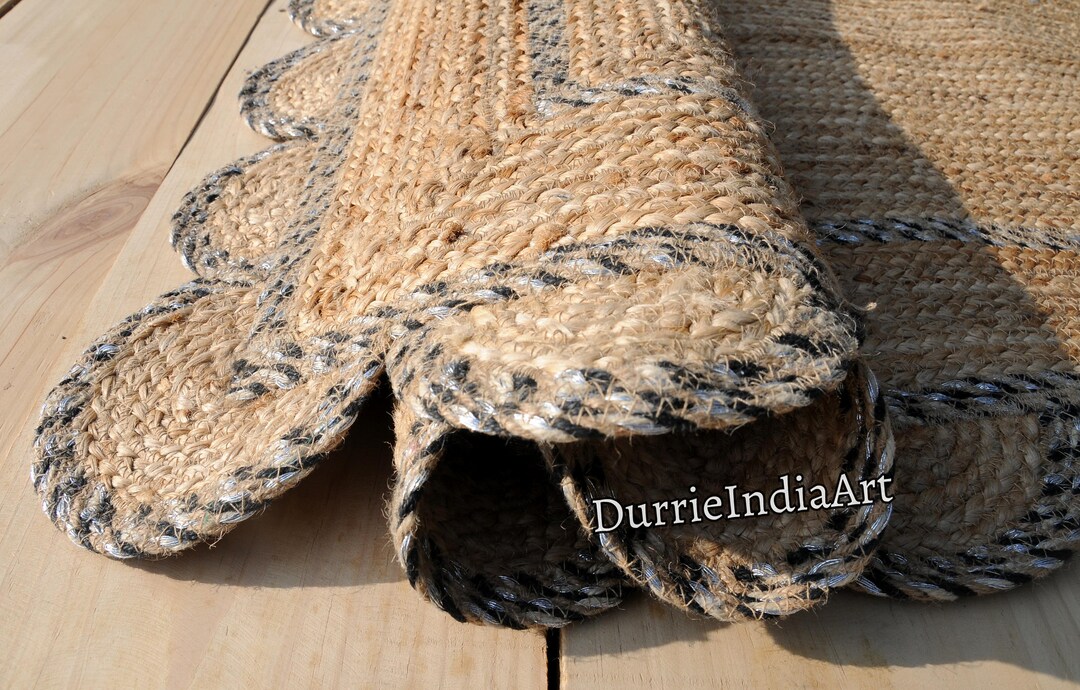 Scallop Rug Scalloped Jute Rug, Jute Scalloped Rug, Scalloped Rug, Area ...