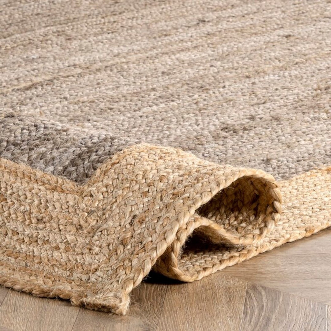 Handmade Natural Jute Rug Solid Border Jute Rug Custom Size - Etsy
