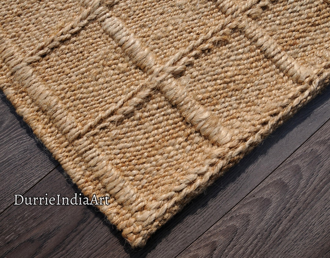 Handwoven Hemp Rug Dhurrie, Natural Jute Hemp Hand Braided Rug, Hemp ...
