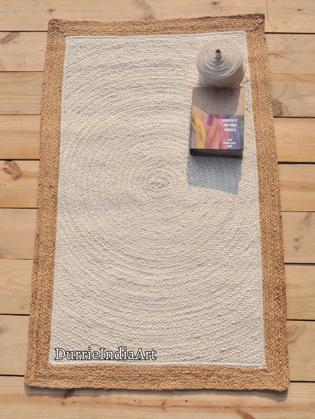 Handmade Natural Jute Rug, Solid Border Jute Rug, Custom Size Rug ...