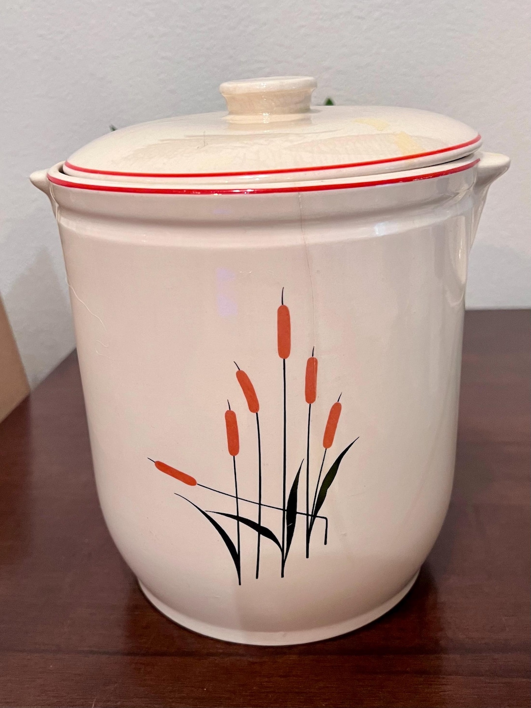 Vintage Cattails Dish With Lid - Sears and Roebuck. - Etsy