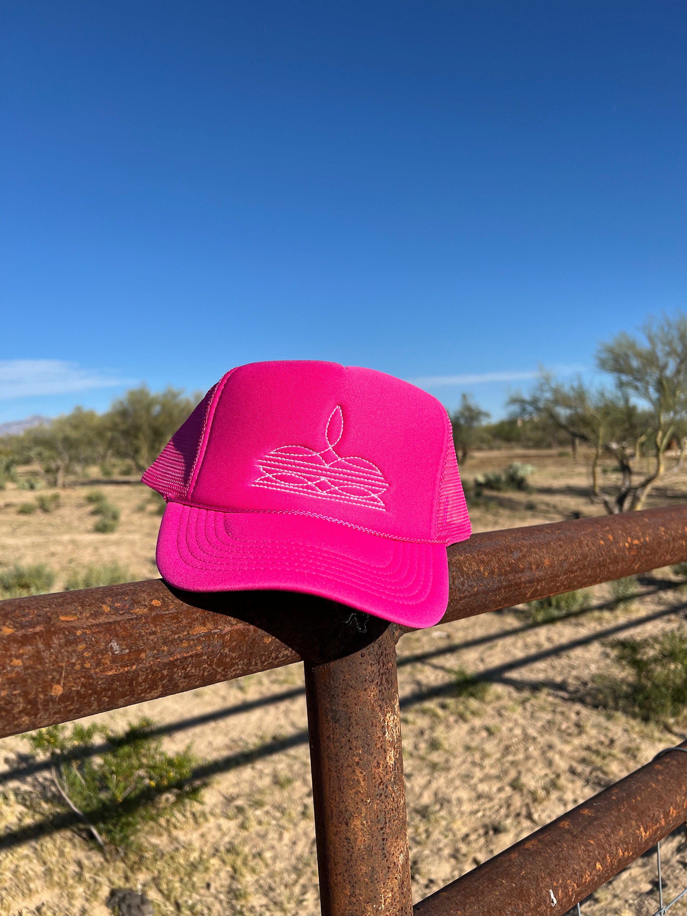Boot Stitch Embroidered Foam Trucker Hat - Etsy