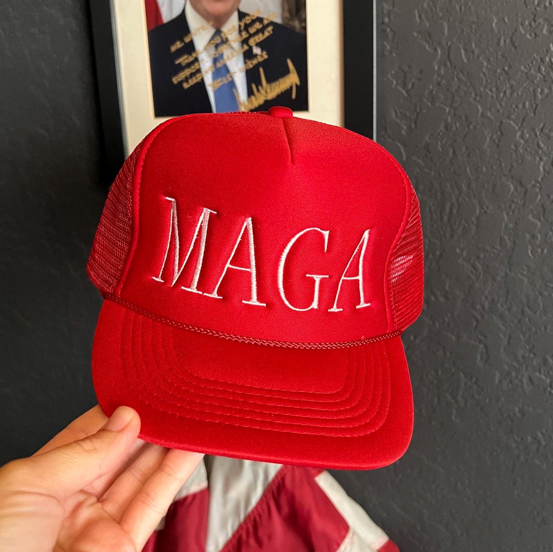 MAGA Embroidered Foam Trucker Hat - Etsy