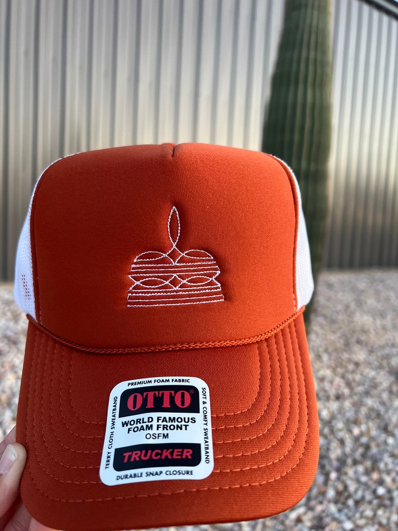 Boot Stitch Embroidered Foam Trucker Hat - Etsy