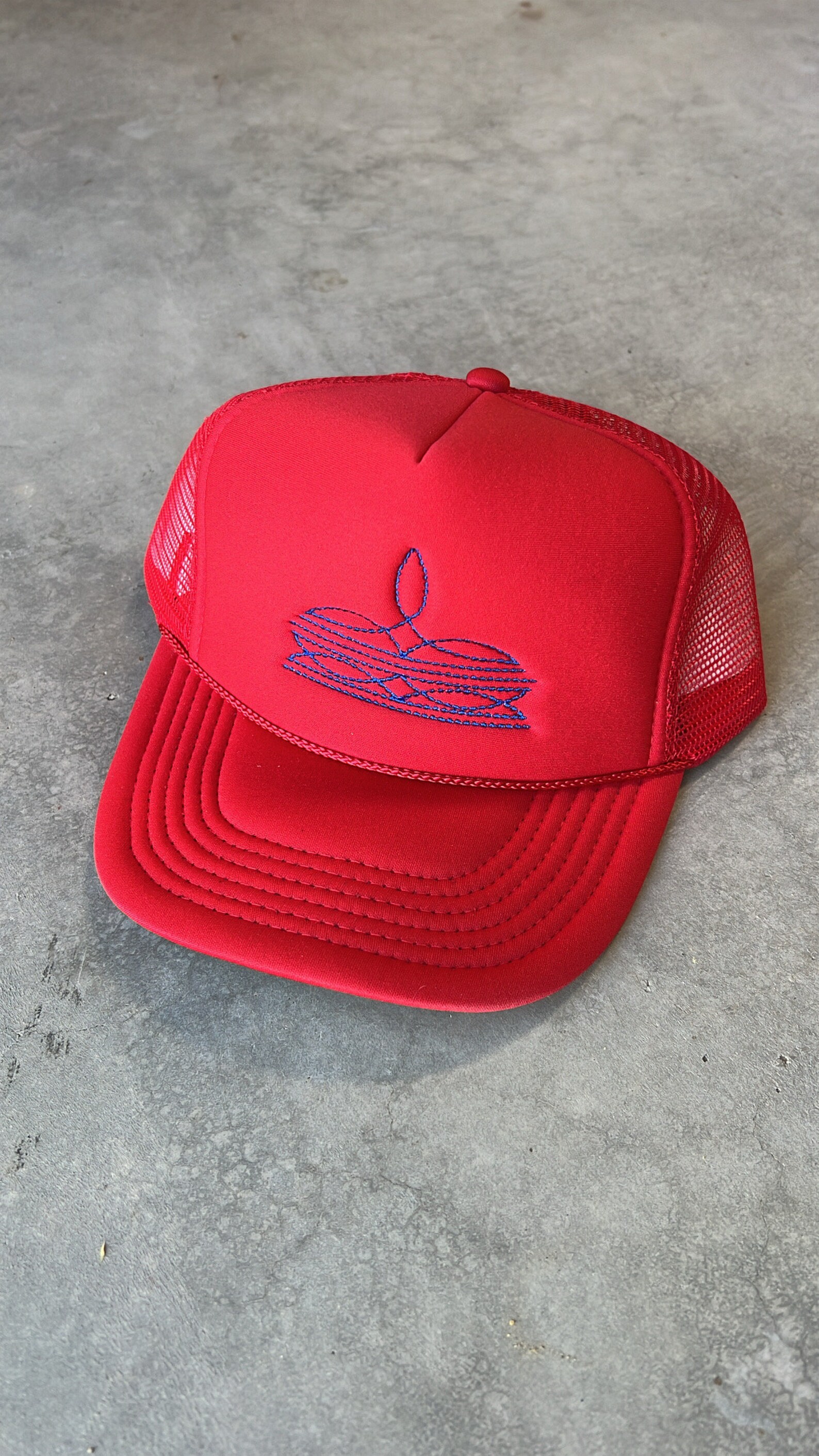 Boot Stitch Embroidered Foam Trucker Hat - Etsy