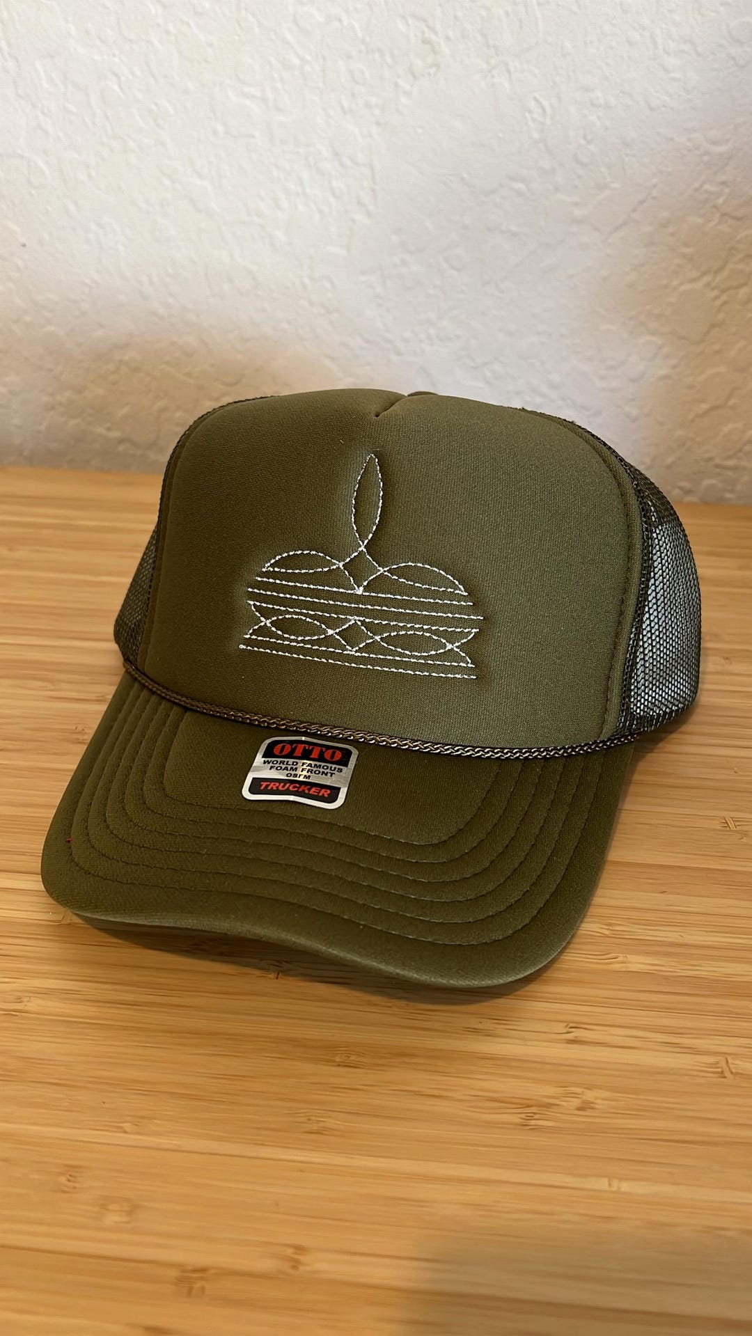 Boot Stitch Embroidered Foam Trucker Hat - Etsy