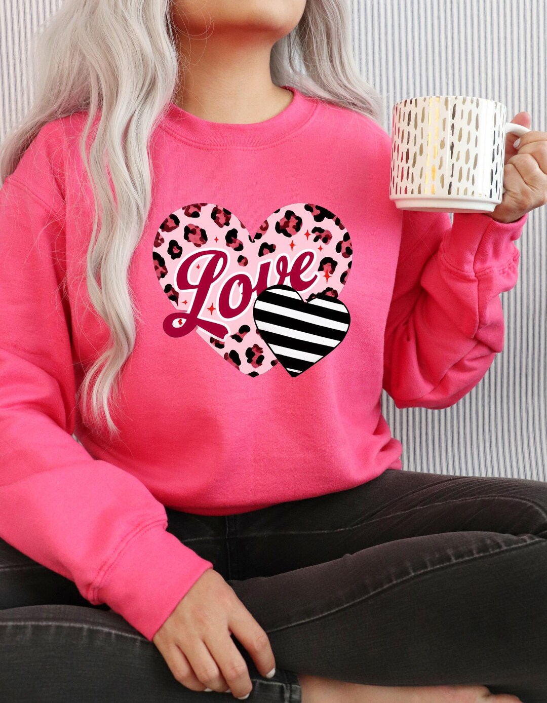Pink Cheetah Heart DTF Design: Valentine's Day Heat Transfer - Etsy