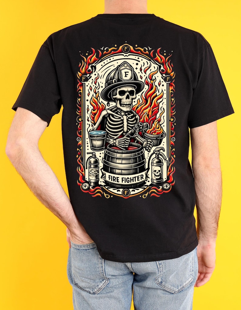 Skeleton Firefighter DTF Design: Ready to Press Heat Transfer - Etsy