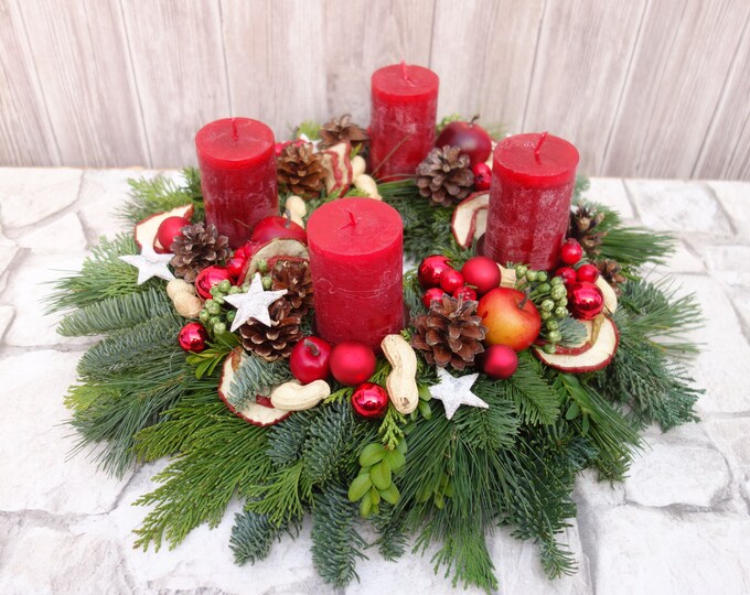 Adventskranz Kerzen Rot