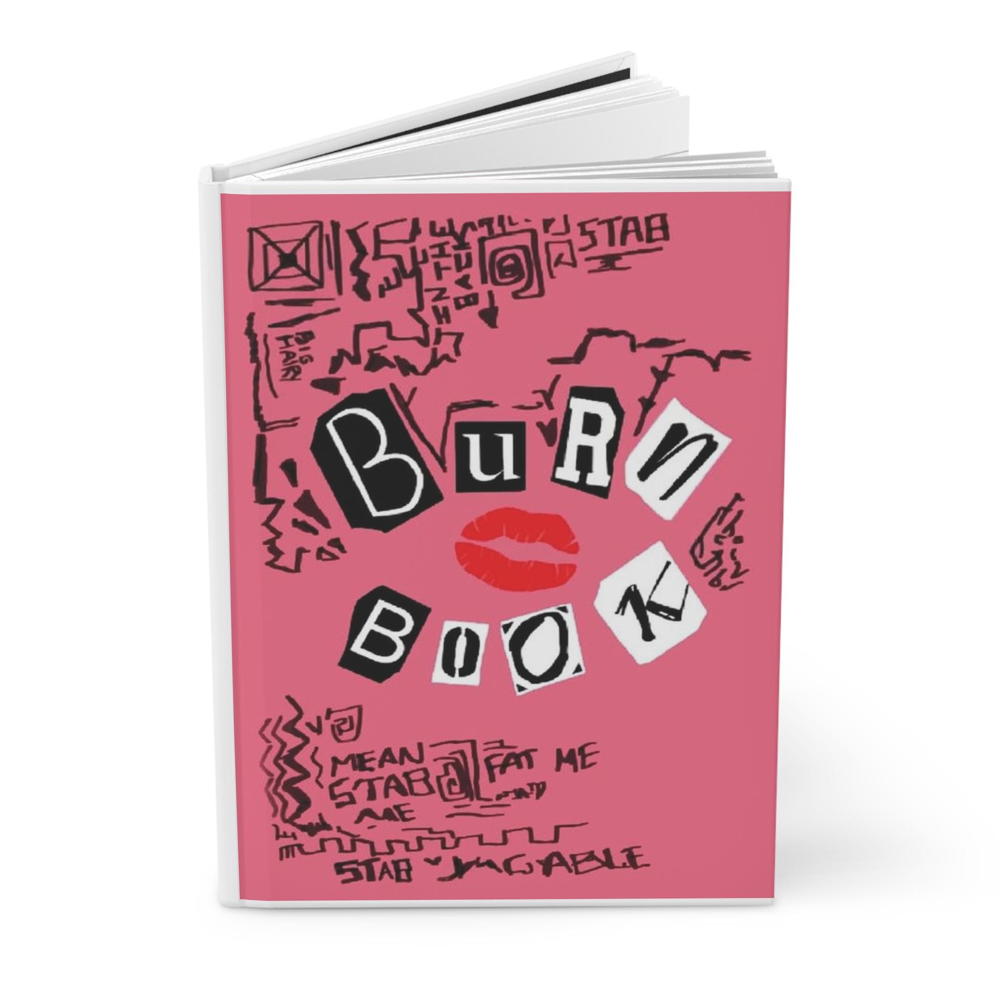 Burn Book Hardcover Journal Aesthetic Mean Girls Lipsticks Stains Pink ...