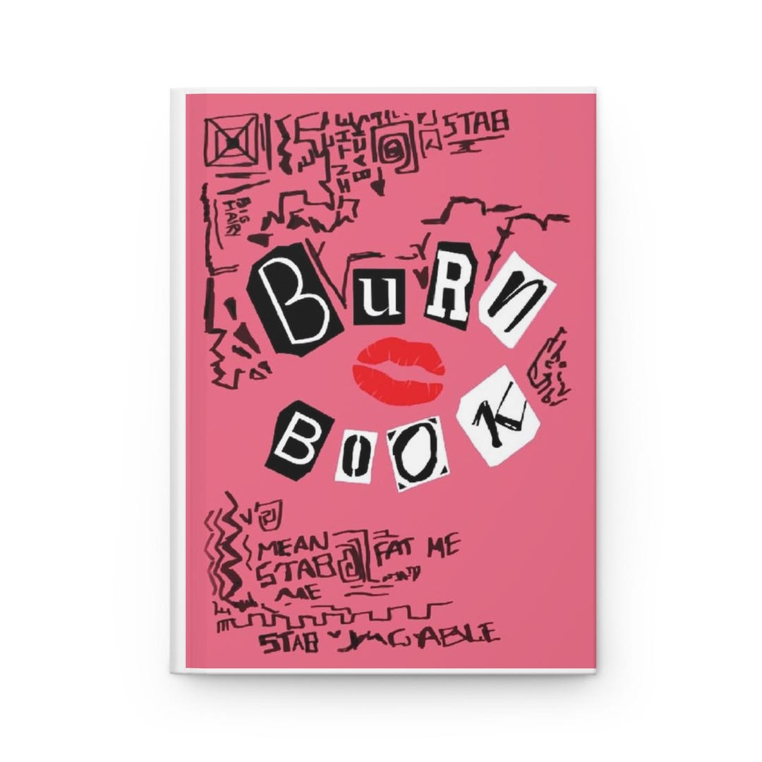 Mean Girls Hardcover Journal Aesthetic Burn Book Lipsticks Stains Pink ...